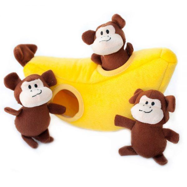 ZippyPaws Zippy Burrow Monkey 'n Banana Hide and Seek Puzzle Dog Toy ...